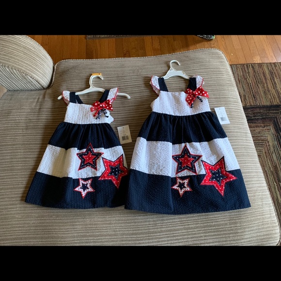 Dresses | Nwt Matching Red White Blue Sundresses 24m4t | Poshmark